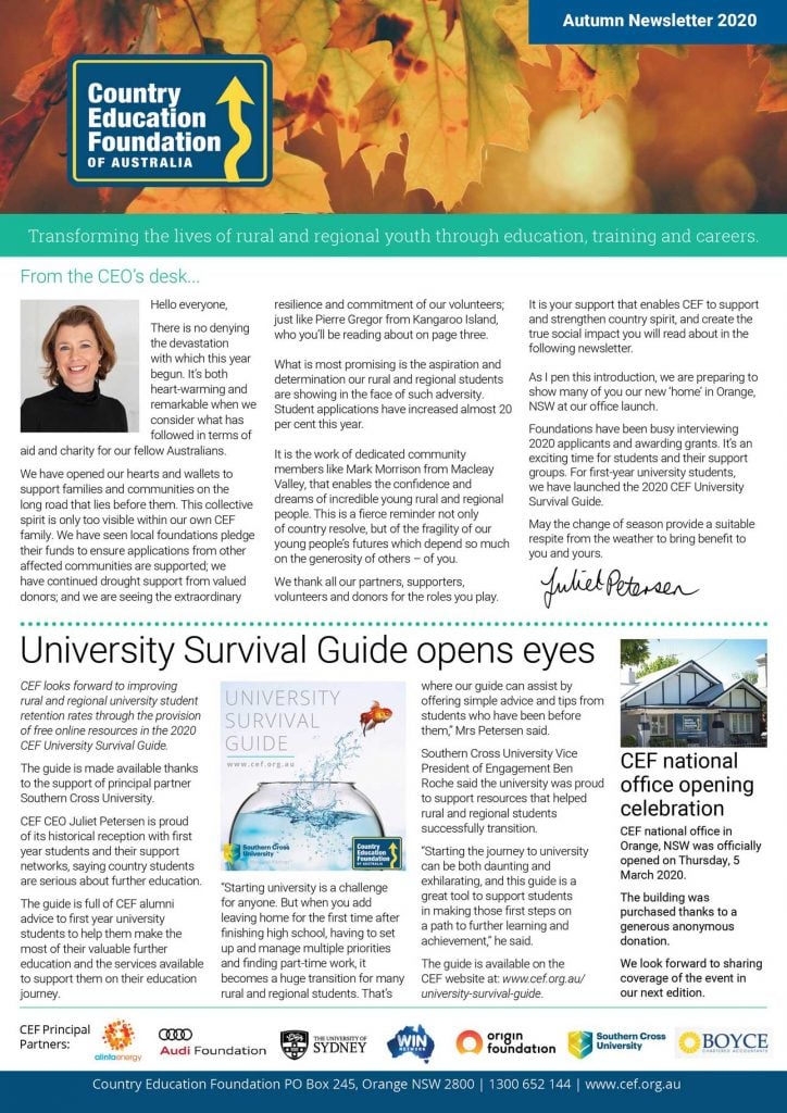 CEF Autumn 2020 Newsletter - Country Education Foundation of Australia ...