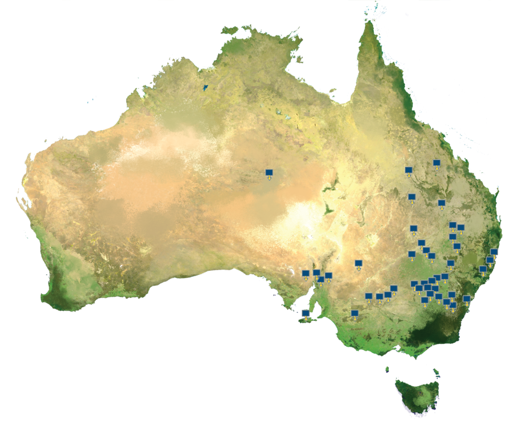 Green Australian Map_with CEF Markers - Country Education Foundation of ...